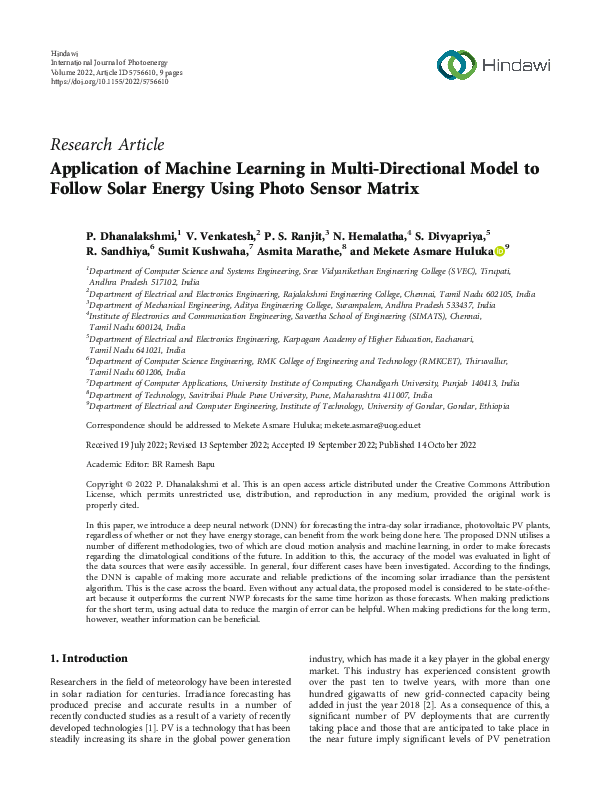 (PDF) Application of Machine Learning in Multi-Directional Model to ...