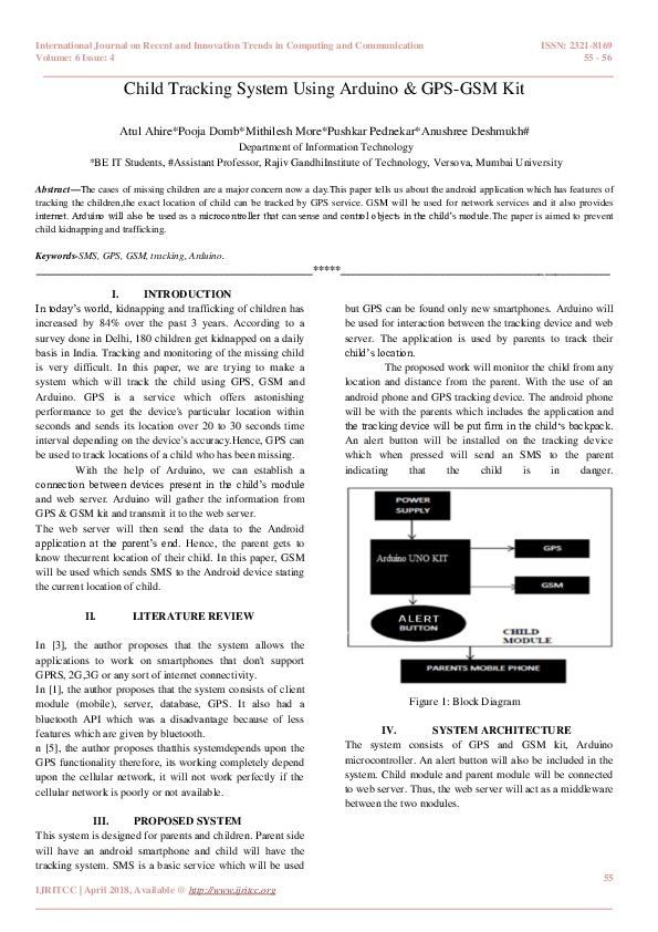 (PDF) Child Tracking System Using Arduino & GPS-GSM Kit