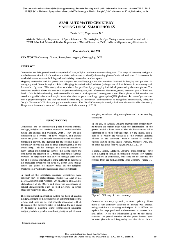 (PDF) Semi-Automated Cemetery Mapping Using Smartphones