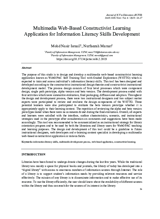 (PDF) Multimedia Web-Based Constructivist Learning Application for Information Literacy Skills ...