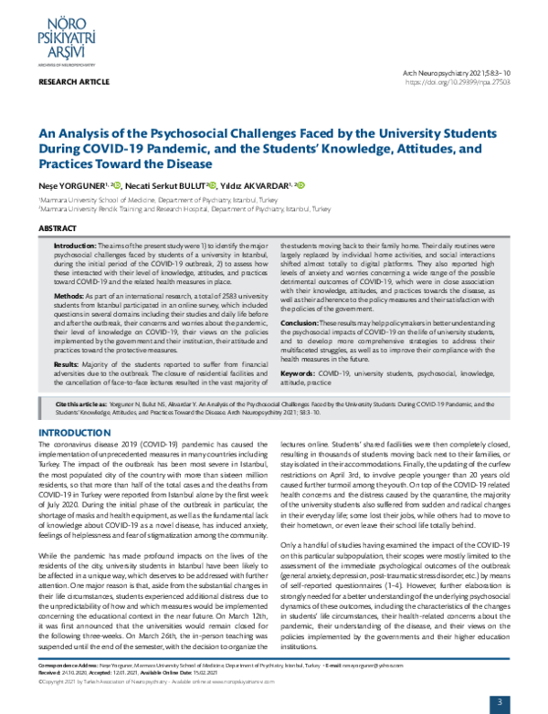 (PDF) An Analysis of the Psychosocial Challenges Faced by the ...