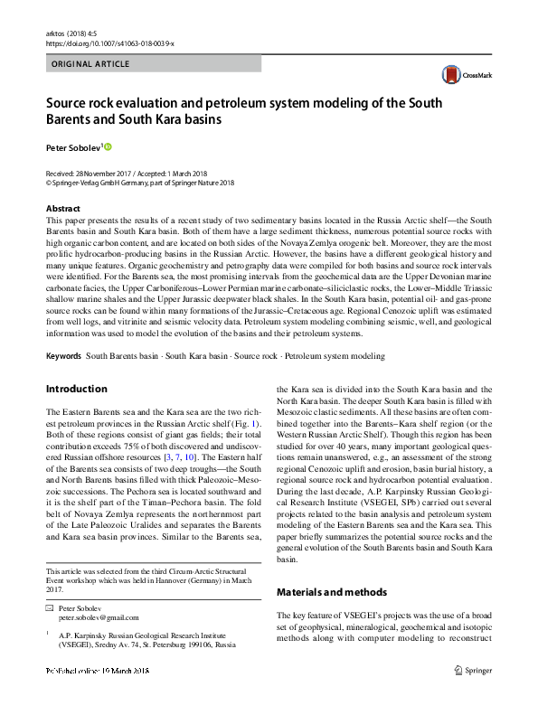 (PDF) Source rock evaluation and petroleum system modeling of the South ...