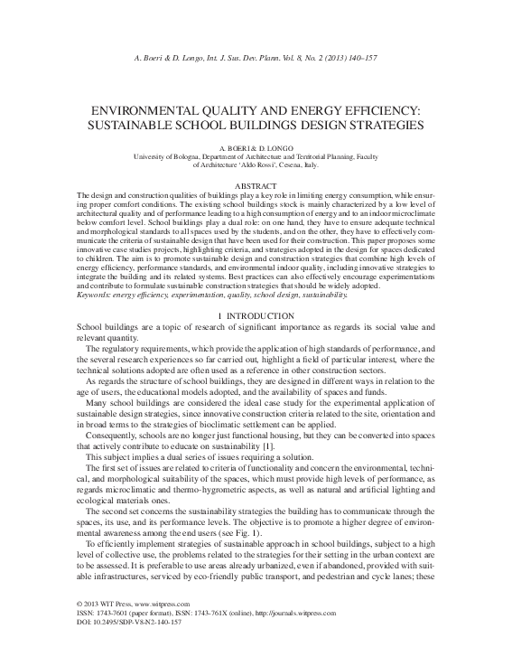 (PDF) Environmental quality and energy efficiency: sustainable school ...