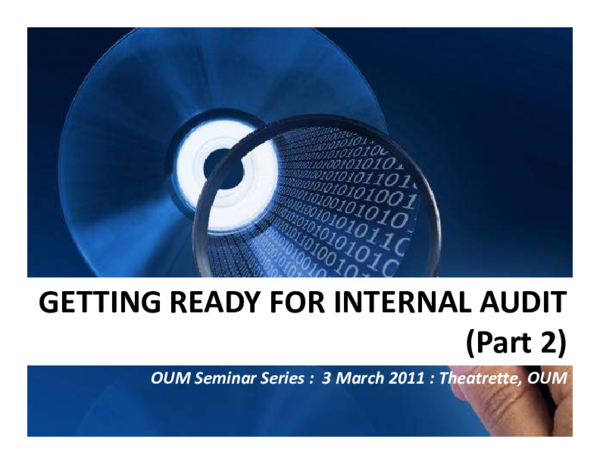 (PDF) Getting ready for internal audit (Part 2) | Ruzita Ramly ...