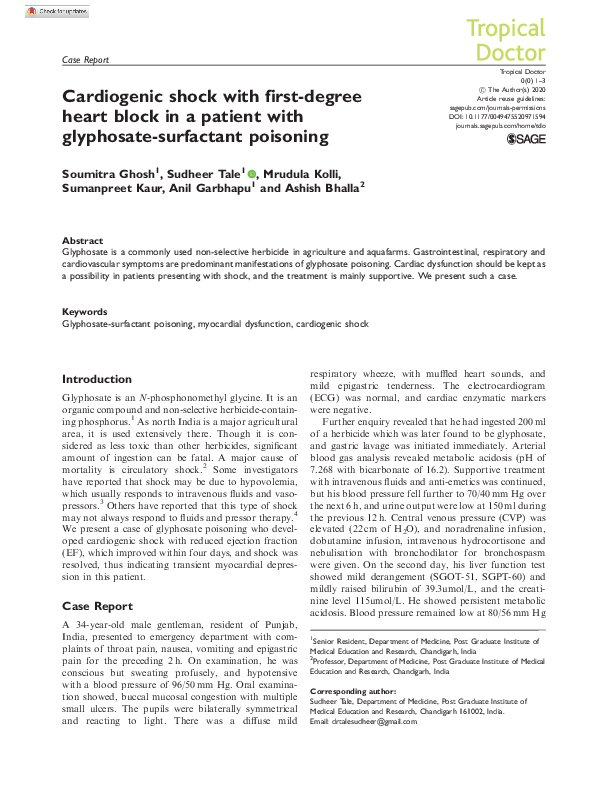 (PDF) Cardiogenic shock with first-degree heart block in a patient with ...