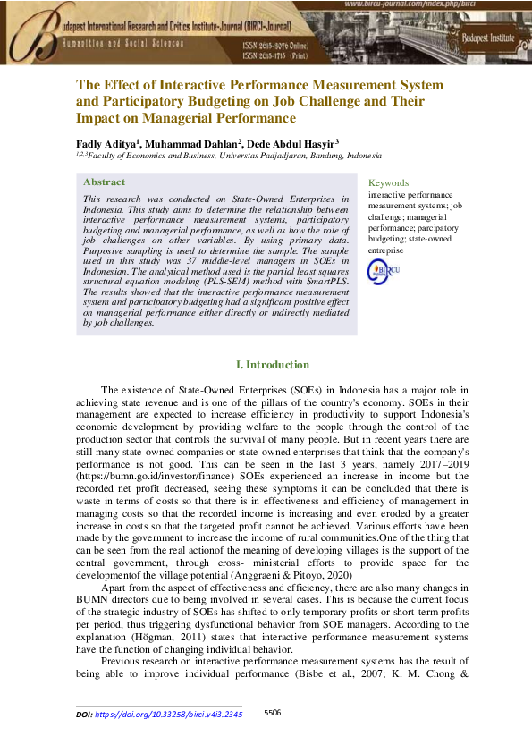 (PDF) The Effect of Interactive Performance Measurement System and ...