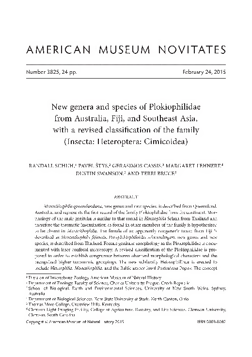(PDF) New Genera and Species of Plokiophilidae from Australia, Fiji, and Southeast Asia, with a ...