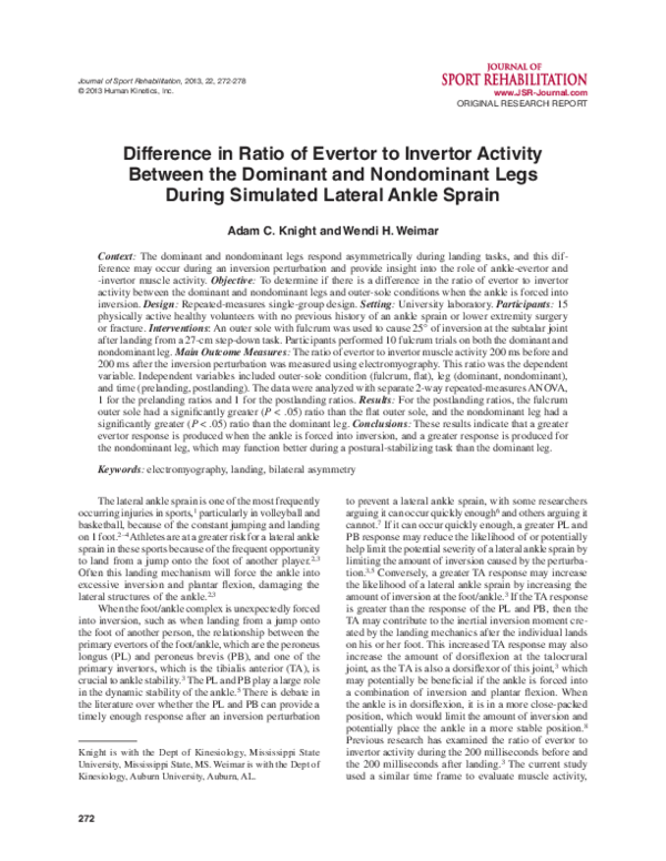 (PDF) Difference in Ratio of Evertor to Invertor Activity Between the ...