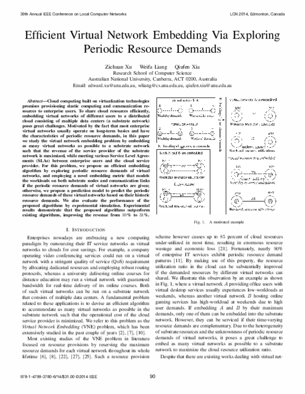 (PDF) Efficient virtual network embedding via exploring periodic resource demands