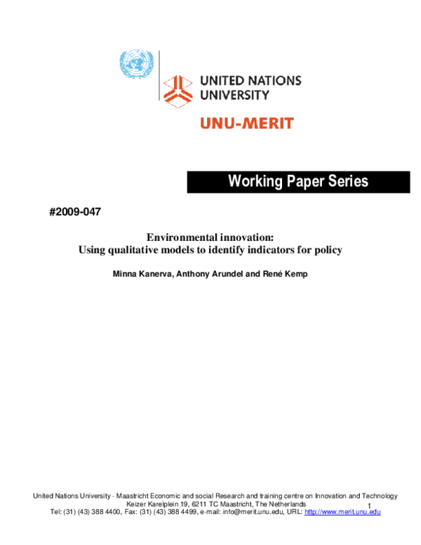 (PDF) Using qualitative models to identify indicators for policy 1