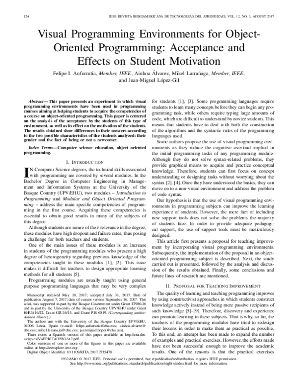 (PDF) Visual Programming Environments for Object-Oriented Programming ...