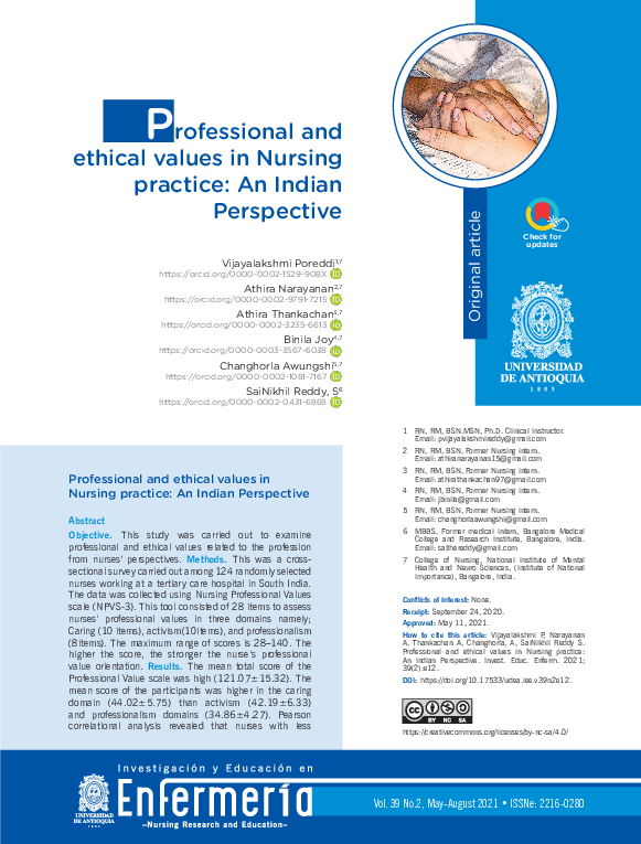 (PDF) Professional and ethical values in Nursing practice: An Indian ...