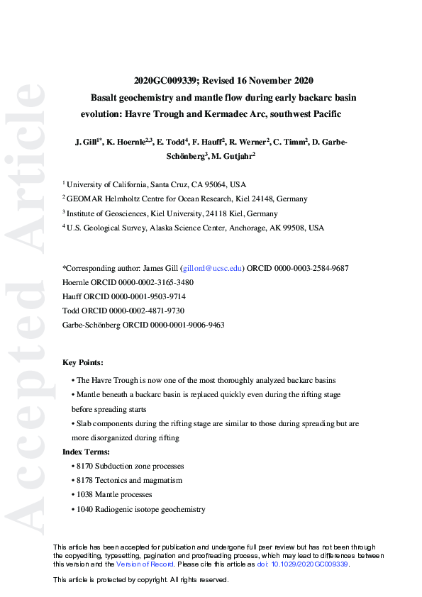 (PDF) Basalt Geochemistry and Mantle Flow During Early Backarc Basin ...