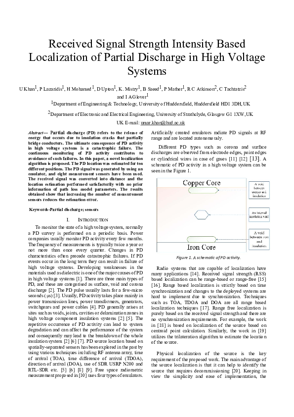 (PDF) Partial Discharge Localization via Signal Strength