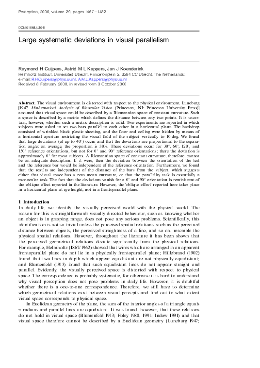 (PDF) Large Systematic Deviations in Visual Parallelism | Raymond Cuijpers - Academia.edu