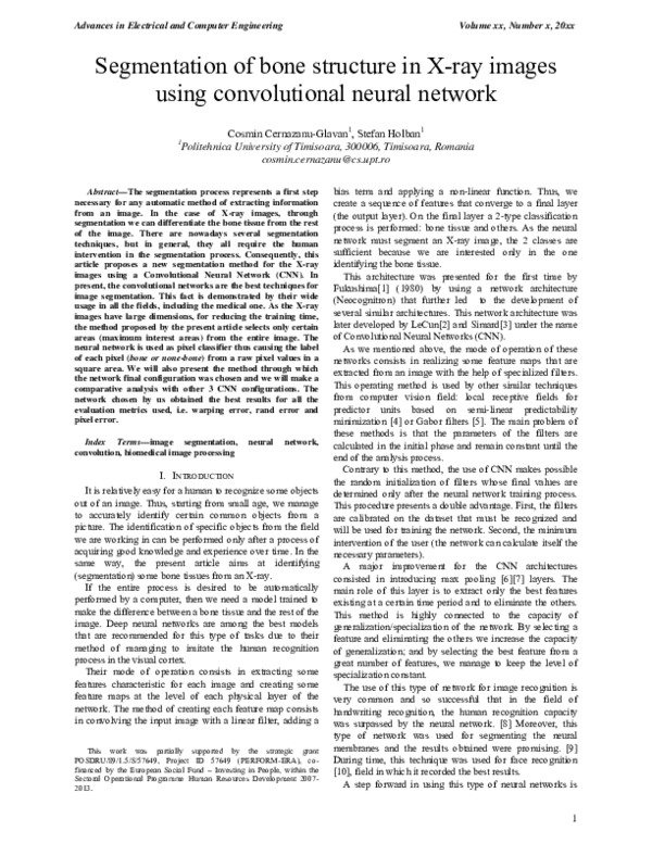 Pdf Segmentation Of Bone Structure In X Ray Images Using