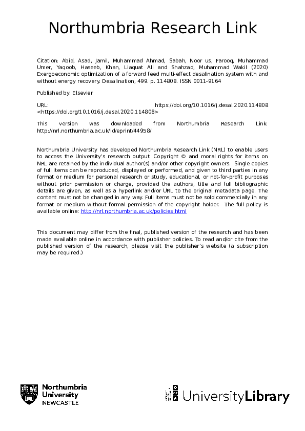 (PDF) Exergoeconomic optimization of a forward feed multi-effect ... (PDF) Exergoeconomic optimization of a forward feed multi-effect ...