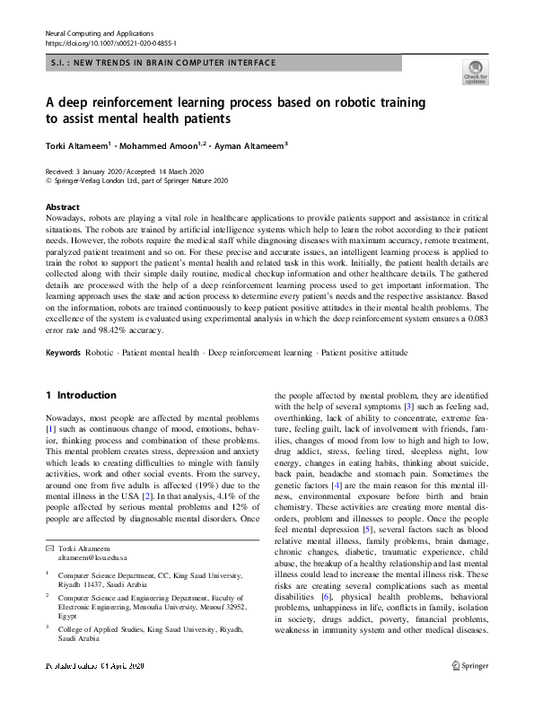 (PDF) A deep reinforcement learning process based on robotic training ...