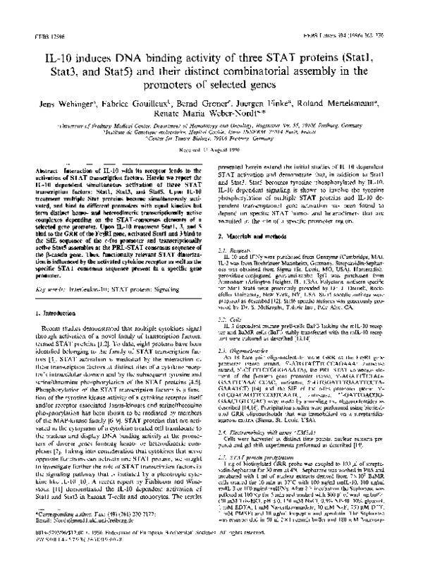 (PDF) IL-10 induces DNA binding activity of three STAT proteins (Stat1 ...