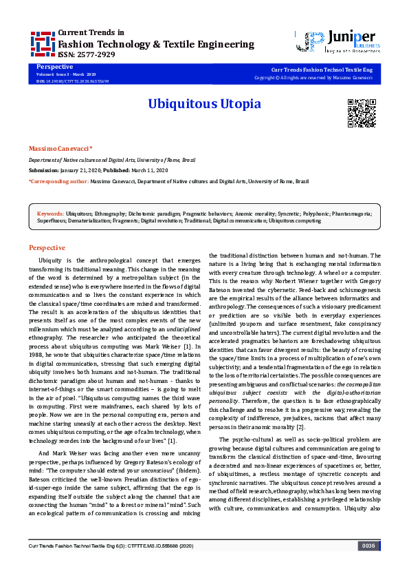 (PDF) Ubiquitous Utopia