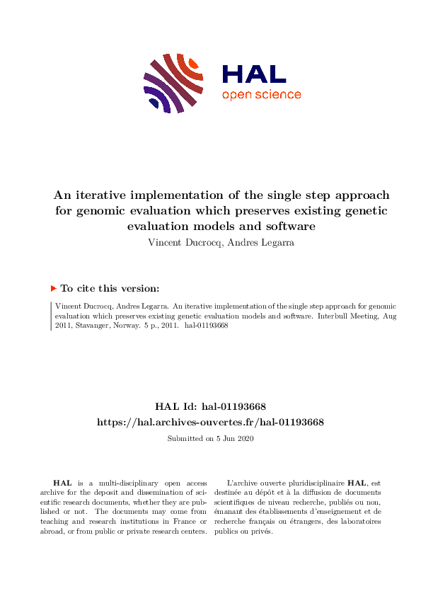 Pdf An Iterative Implementation Of The Single Step Approach For