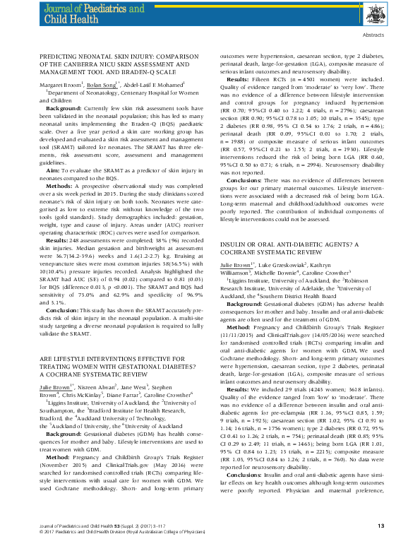 (PDF) Predicting Neonatal Skin Injury: Comparison of the Canberra NICU ...