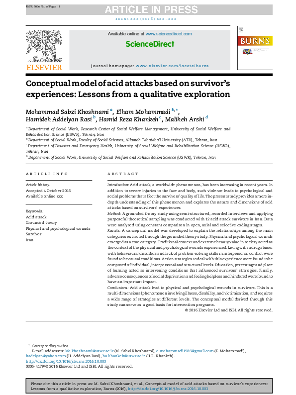 (PDF) Conceptual model of acid attacks based on survivor’s experiences ...