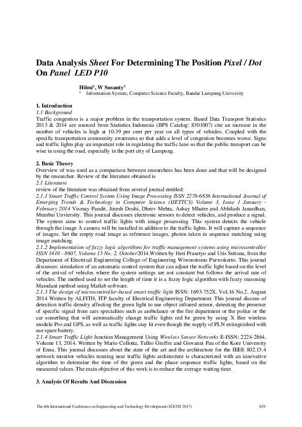 (PDF) Data Analysis Sheet For Determining The Position Pixel / Dot On ...