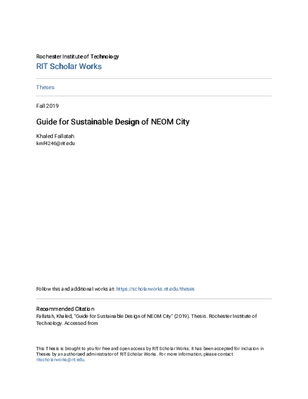 (PDF) Guide for Sustainable Design of NEOM City