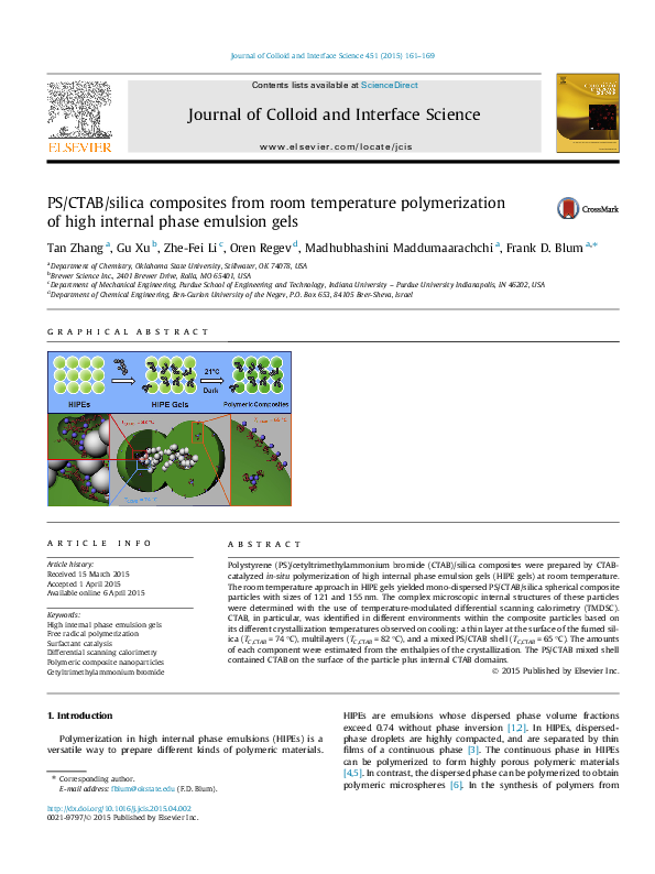 (PDF) Room Temperature PS/CTAB/Silica Composites