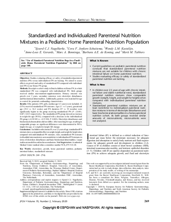(PDF) Standardized and Individualized Parenteral Nutrition Mixtures in ...