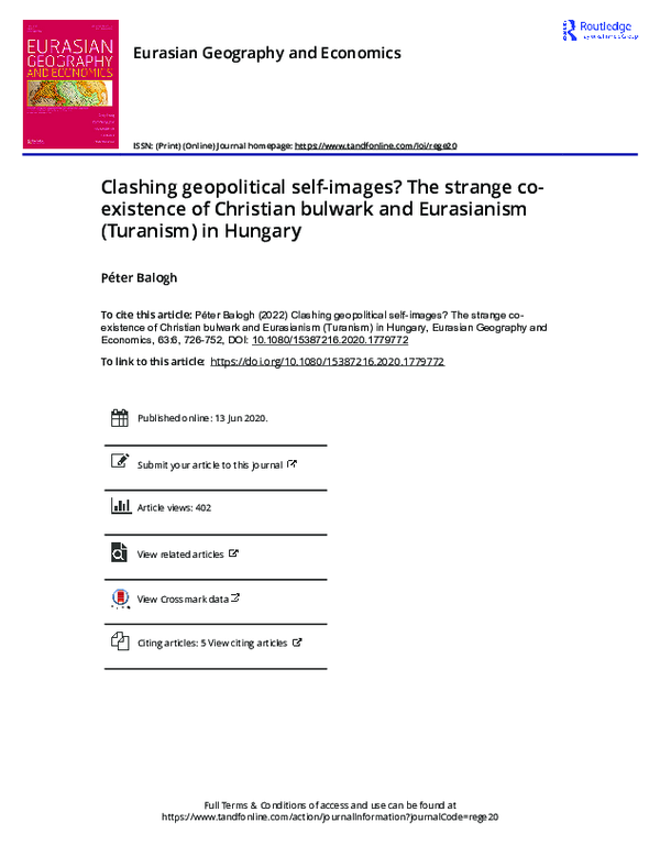 (PDF) Clashing geopolitical self-images? The strange co-existence of ...