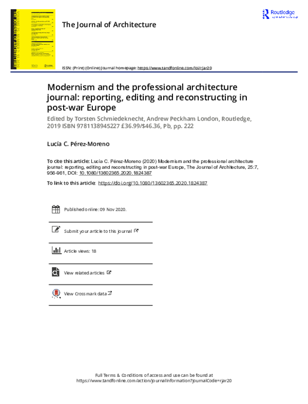 (PDF) Modernism and the Professional Architecture Journal