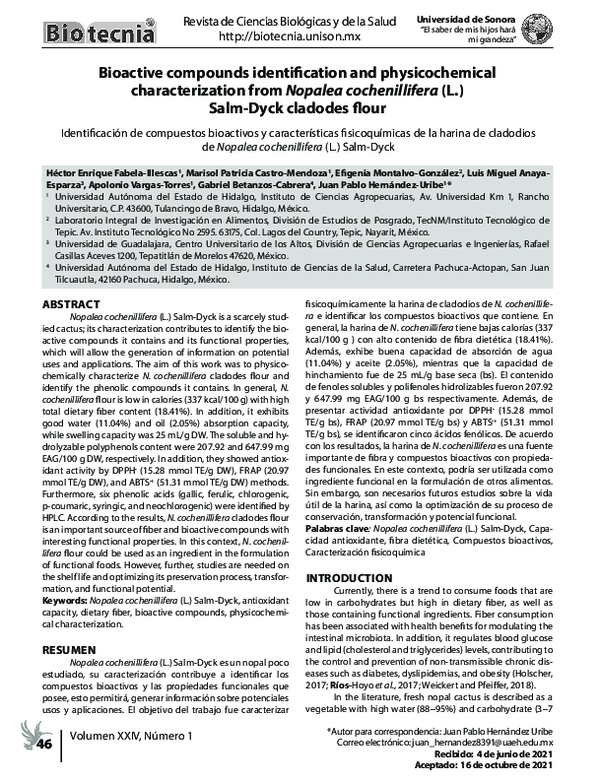 (PDF) Bioactive compounds identification and physicochemical characterization from Nopalea ...