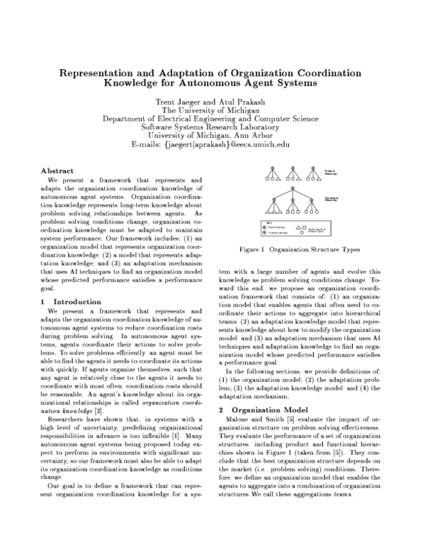 (PDF) Representation and Adaptation of Organization Coordination ...