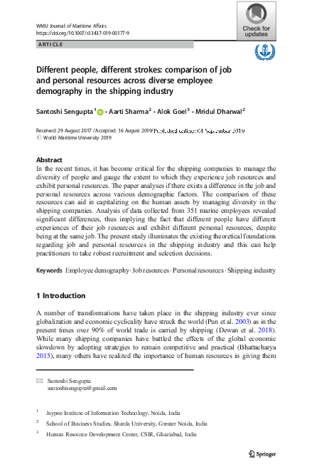 (PDF) Different people, different strokes: comparison of job and ...