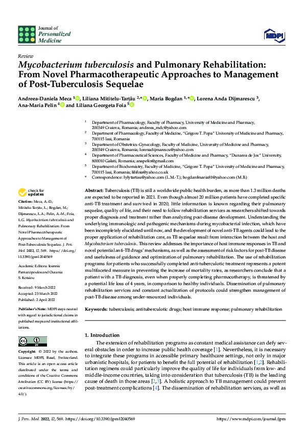 (PDF) Mycobacterium tuberculosis and Pulmonary Rehabilitation: From ...
