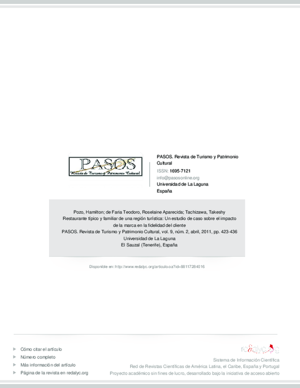 (PDF) Restaurante típico y familiar de una región turística: un estudio ...