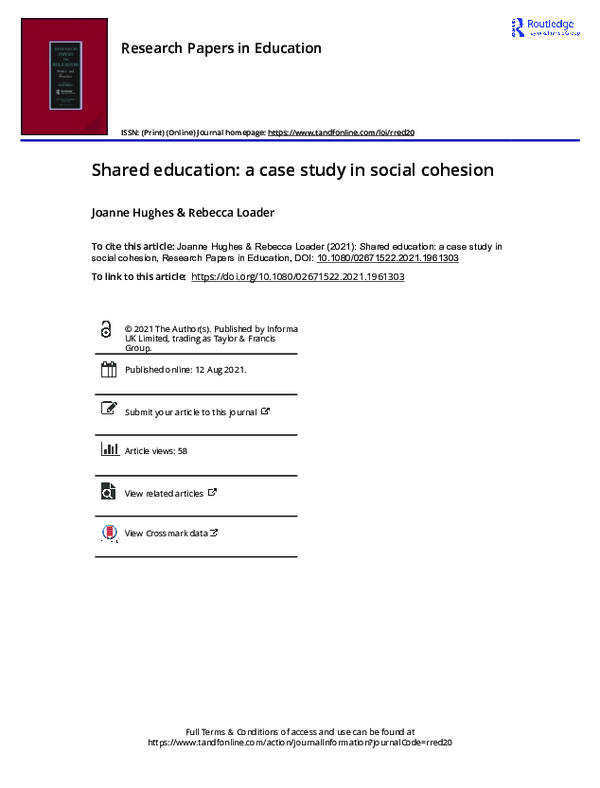 (PDF) Shared education: a case study in social cohesion