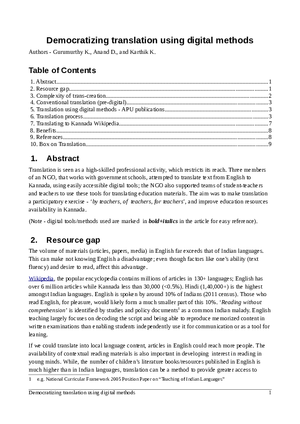 (PDF) Democratizing Translation Using Digital Methods