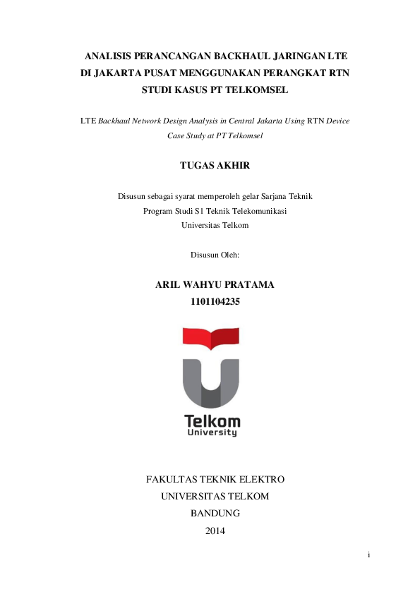 (PDF) Analisis Perancangan Backhaul Jaringan Lte DI Jakarta Pusat Menggunakan Perangkat RTN ...