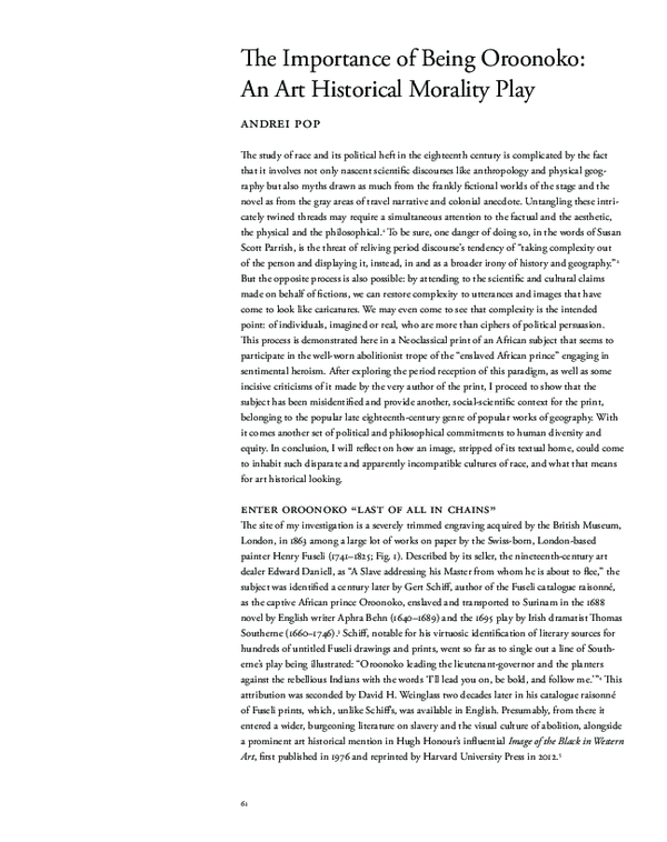 (PDF) Andrei Pop "The Importance of Being Oroonoko: An Art-Historical ...