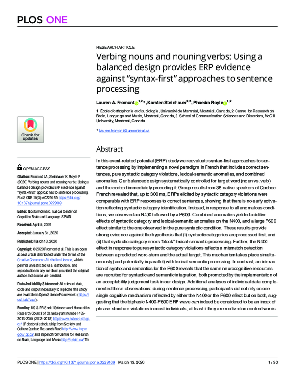 (PDF) Verbing nouns and nouning verbs: Using a balanced design provides ERP evidence against ...