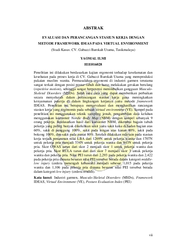 (PDF) Evaluasi dan Perancangan Stasiun Kerja dengan Metode Framework ...