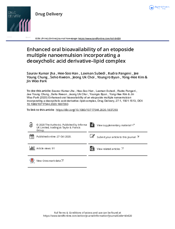 (PDF) Enhanced oral bioavailability of an etoposide multiple ...