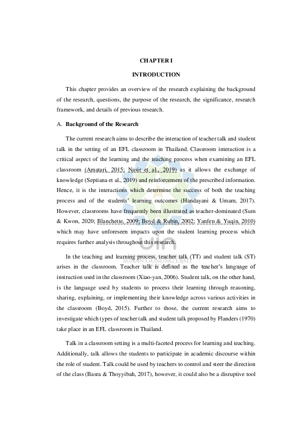 (PDF) A Portrait of Indonesian EFL Teacher Talk and Student Talk in ...