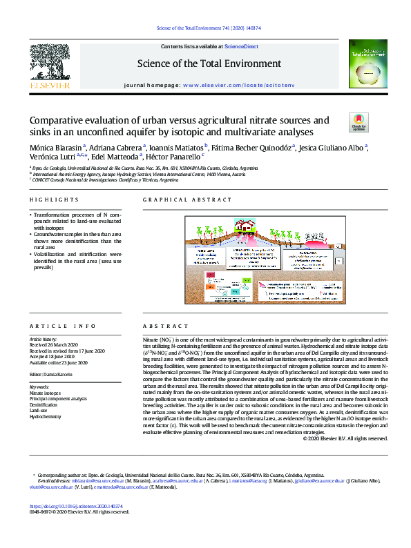 (PDF) Comparative evaluation of urban versus agricultural nitrate ...