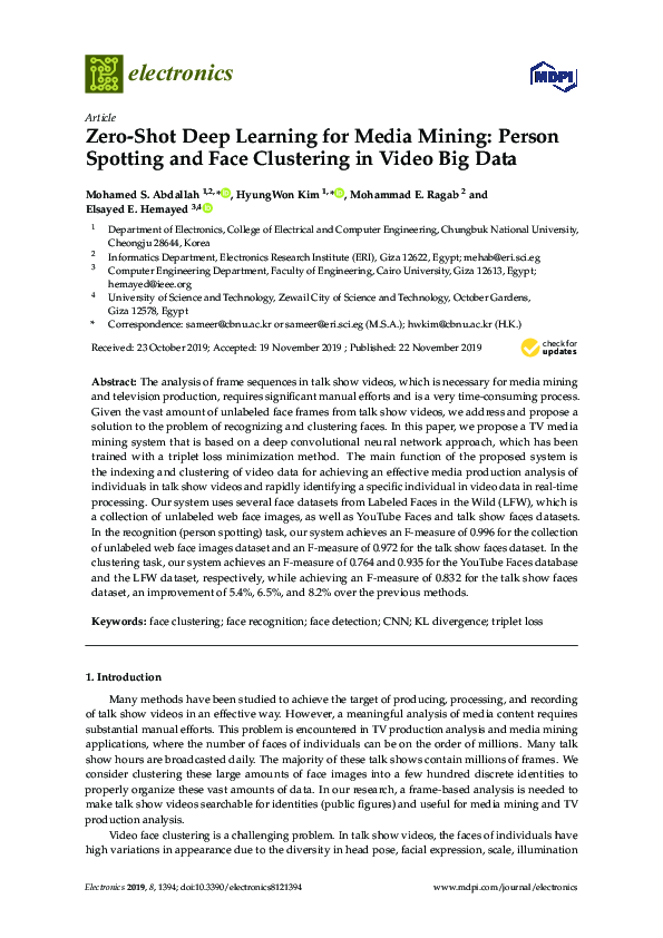 Pdf Zero Shot Deep Learning For Media Mining Person Spotting And Face Clustering In Video Big