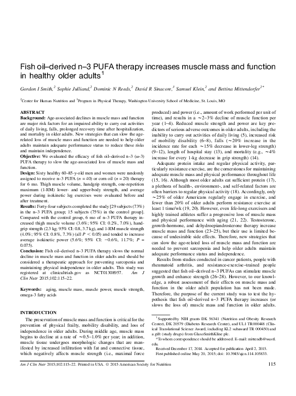 (PDF) n-3 PUFA Therapy Boosts Muscle in Older Adults