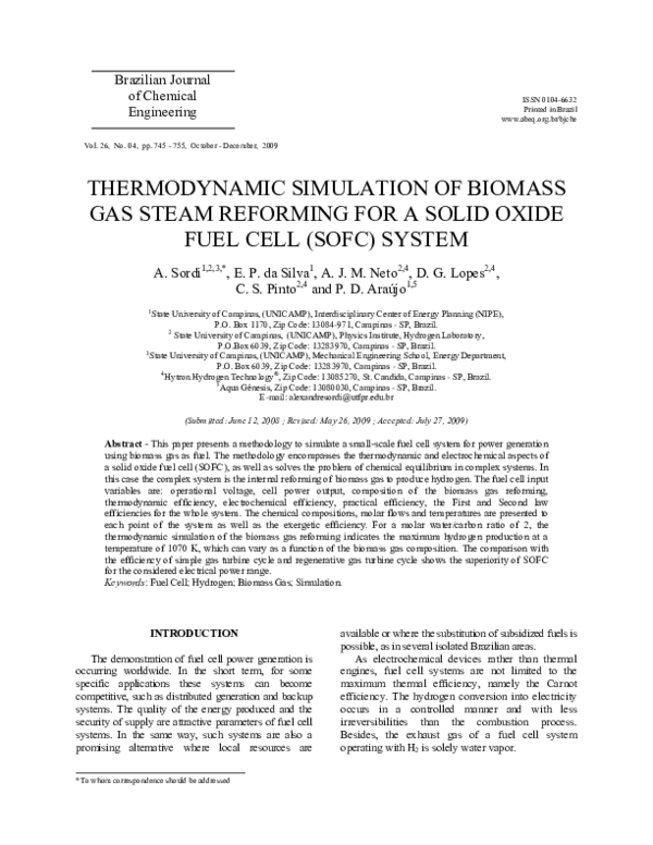 (PDF) Biomass Gas Reforming for SOFC Efficiency